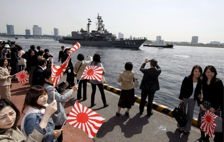 Crew Members Relatives Wave Flags Japanese Editorial Stock Photo ...