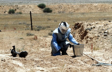 Jordanian Female Deminer Search Land Mines Editorial Stock Photo ...