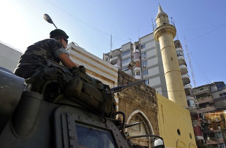 Lebanese Soldiers Patrol Area On Armored Editorial Stock Photo - Stock ...