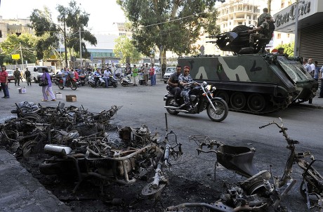 Lebanese Soldiers On Armored Vehicle Secure Editorial Stock Photo ...