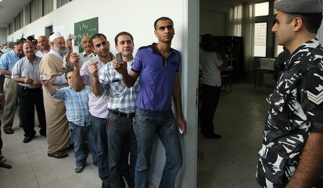Lebanese Men Raise Their Identity Cards Editorial Stock Photo - Stock ...