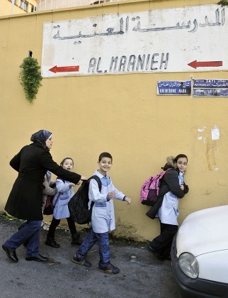 Lebanese Woman Picks Her Children Their Editorial Stock Photo - Stock ...