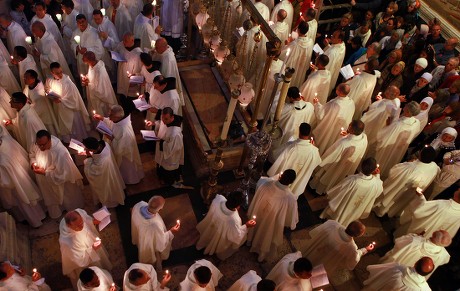 Roman Catholic Clergy Candle Procession They Editorial Stock Photo ...