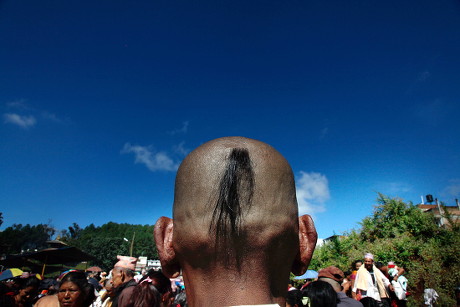 Shavenheaded Nepalese Man Attends Rituals Commemorate Editorial Stock ...