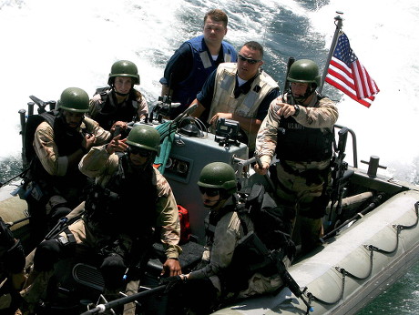 Us Navy Officer On Raft Boat Editorial Stock Photo - Stock Image ...