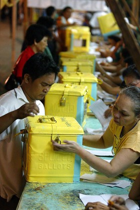 Filipino Canvassing Officer Checks Ballot Box Editorial Stock Photo ...