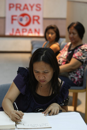 Filipino Writes Message Condolence Book Japan Editorial Stock Photo ...