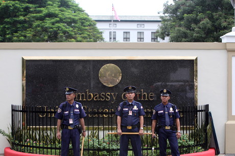 Filipino Security Guards Seen Entrance Gate Editorial Stock Photo ...