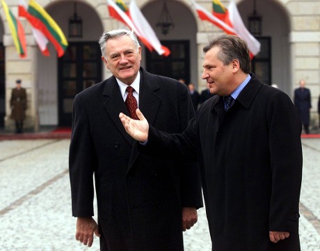 Warsaw Poland Lithuanian President Valdas Adamkus Editorial Stock Photo ...