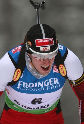 Dominik Landertinger Austria Action During Biathlon Editorial Stock ...