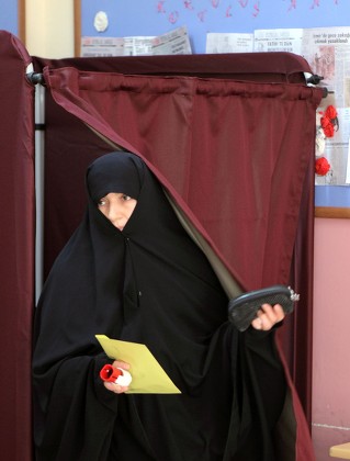 Turkish Islamic Woman Leaves Voting Booth Editorial Stock Photo - Stock ...
