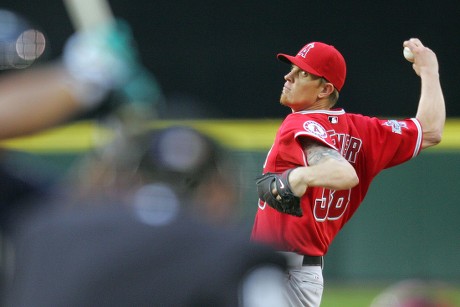 Los Angeles Angels Jared Weaver Action Editorial Stock Photo - Stock ...