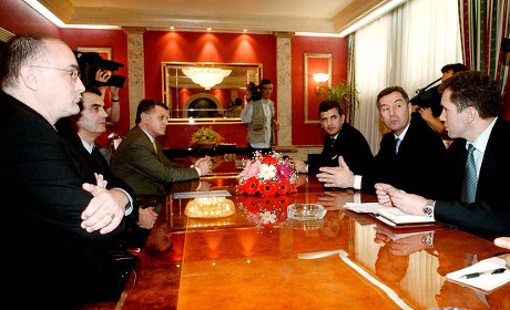 Podgorica Yugoslavia Montenegrin Politicians Pictured Right Editorial ...