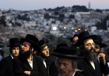 Ultraorthodox Jews Assemble Evening Prayers Outside Editorial Stock ...