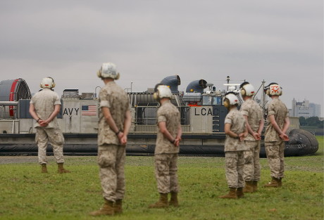 Us Marines Stand Guard Landing Craft Editorial Stock Photo - Stock ...
