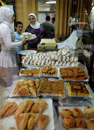 Lebanese Vendor Arrange Traditional Sweets Called Editorial Stock Photo ...