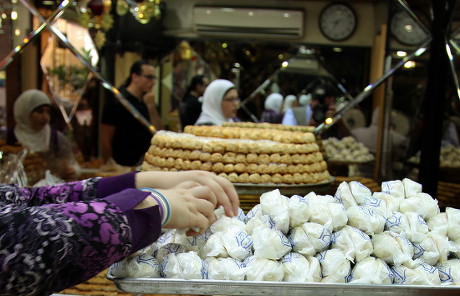 Lebanese Vendor Arrange Traditional Sweets Called Editorial Stock Photo ...