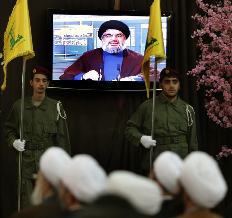 Leader Militant Hezbollah Group Sayyed Hassan Editorial Stock Photo ...