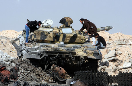 Libyan Rebels Inspect Tank Near East Editorial Stock Photo - Stock ...
