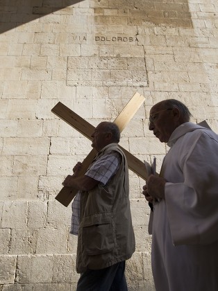 Christian Pilgrims Carry Cross During Good Editorial Stock Photo ...