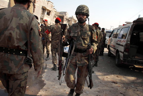Pakistani Army Soldiers Inspect Devastation Caused Editorial Stock ...