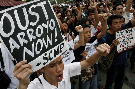 Filipino Militant Students Shout Denouncing President Editorial Stock ...