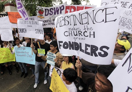 Filipino Reproductive Health Advocates Hold Placcards Editorial Stock ...