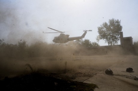 Red Cross Helicopter Flies Kfor Troops Editorial Stock Photo - Stock ...