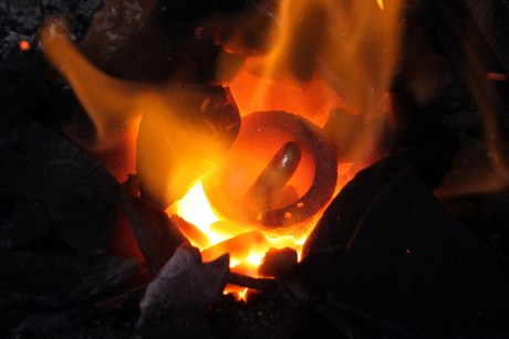 Crucible Melting Gold Amidst Traditional Charcoal Editorial Stock Photo ...