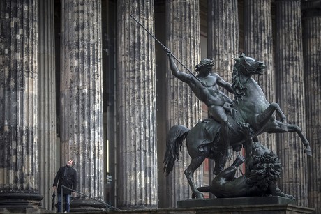 Man Dwarfed By Columns Old Museum Editorial Stock Photo - Stock Image ...