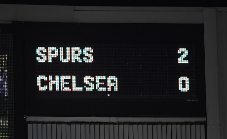Scoreboard Shows Tottenham 20 Chelsea During Editorial Stock Photo ...
