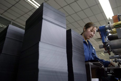Chinese Worker Stands Production Line Plastic Editorial Stock Photo ...