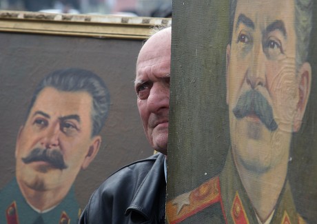 Georgian Man Stands Near Portraits Soviet Editorial Stock Photo - Stock ...