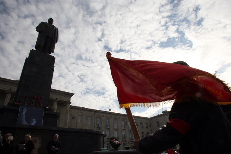 Georgian Stalinists Gather Front Monument Soviet Editorial Stock Photo ...