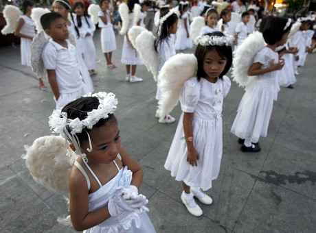 Filipino Children Dressed Angels Seen Before Editorial Stock Photo ...