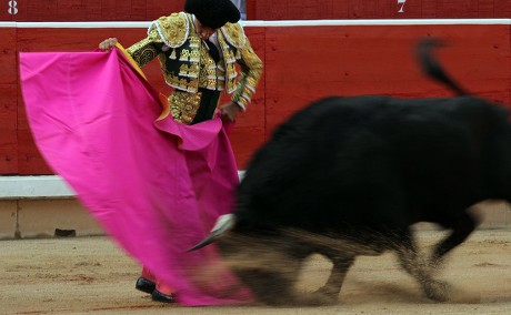 Spanish Bullfighter Curro Diaz Fights Bull Editorial Stock Photo ...