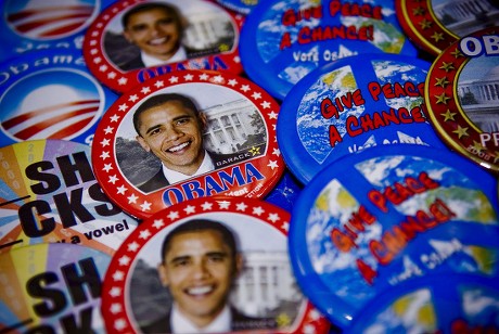 Campaign Buttons Showing Support Illinois Senator Editorial Stock Photo ...