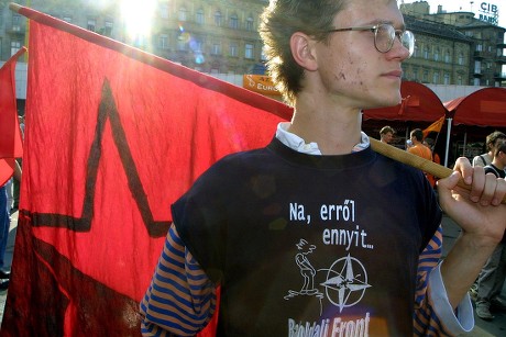 Budapest Hungary Wearing Antinato Cartooned Tshirt Editorial Stock ...