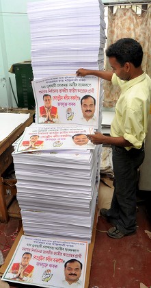 Printer Looks Completed Election Posters Forth Editorial Stock Photo ...