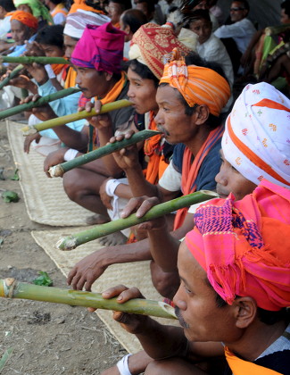 Tiwa Tribesmen Perform Yangli Festival Gobha Editorial Stock Photo ...