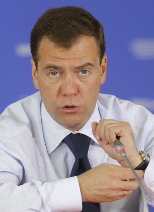 Russian President Dmitry Medvedev Attends Presidential Editorial Stock ...