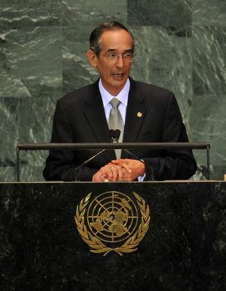 President Guatemala Alvaro Colom Caballeros Speaks Editorial Stock ...