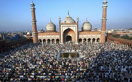 Indian Muslims Offer Prayers On Eid Editorial Stock Photo - Stock Image ...
