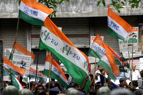 Supporters Trinamool Congress Holding Flags One Editorial Stock Photo ...