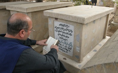 Iraqi Man Visits Grave Relative Who Editorial Stock Photo - Stock Image ...