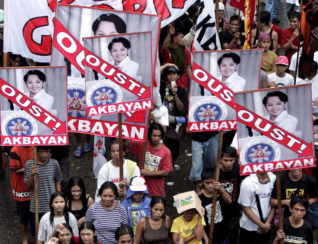 Filipino Protesters Carry Posters They March Editorial Stock Photo ...