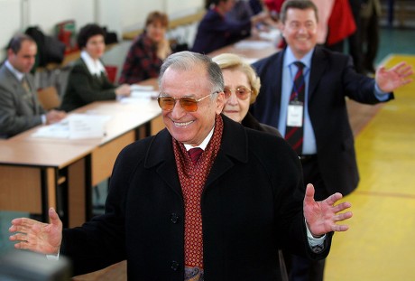 Romanian President Ion Iliescu Followed By Editorial Stock Photo ...