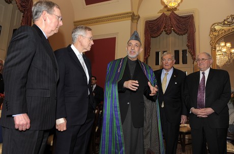 President Afghanistan Hamid Karzai C Makes Editorial Stock Photo ...