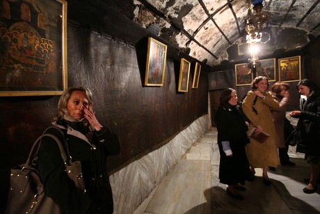 Russian Orthodox Priests Inside Grotto Church Editorial Stock Photo ...