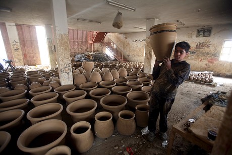 Palestinian Pottery Worker Putting Final Touches Editorial Stock Photo ...